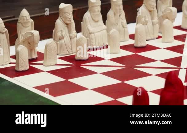 medieval historical reenactment - Medieval wooden board game with ...