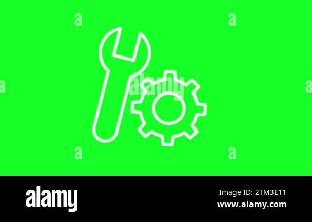 Animated repair white line icon. Troubleshooting service. Loop HD video ...