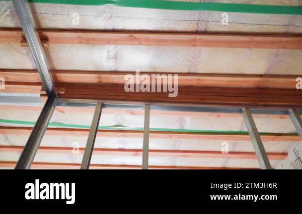 Roof-ceiling of a private house without repair. Start of construction ...