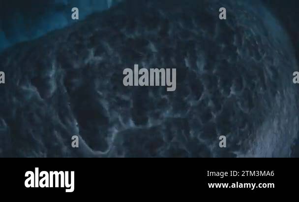 Wave breaking in transparent blue ocean. Underwater view of powerful ...