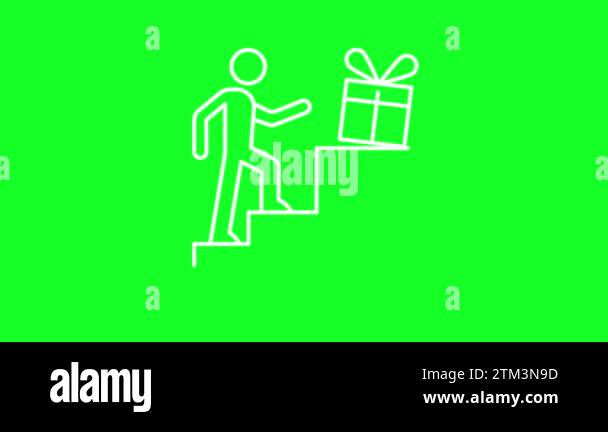 Animated gain gift white line icon. Loyalty program for customers. Loop ...