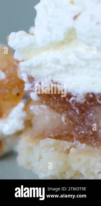 delicious apple charlotte on shortcrust pastry with mascarpone cheese ...