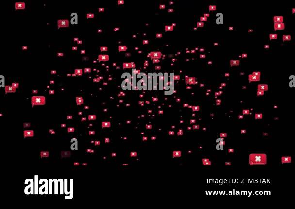 animated particle of cross check mark icon button and no or wrong symbol on reject cancel sign ...