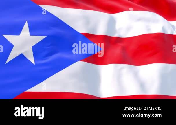 Puerto Rico flag waving in the wind as background or intro ...