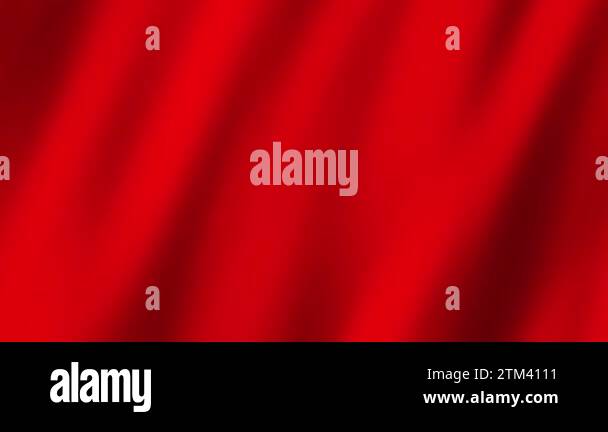 Red Flag. Video realistic slow motion 4K Red Color flag waving in the ...