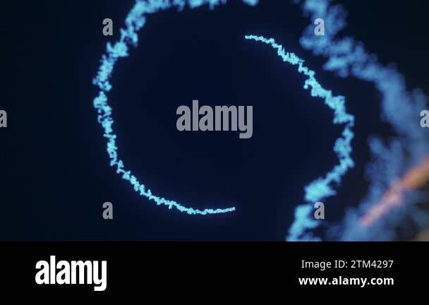 Blue and Yellow Particles Swirl to Create a Tunnel Transition. Ultra HD ...