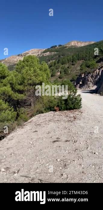 Mountain road to start point of Lucero peak trail of the Natural Park ...