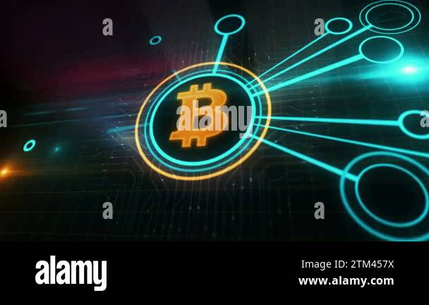 Bitcoin blockchain crypto currency and digital money symbol digital ...