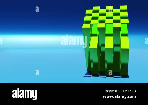 Animation wallpaper - rotating glossy cube with square elements ...