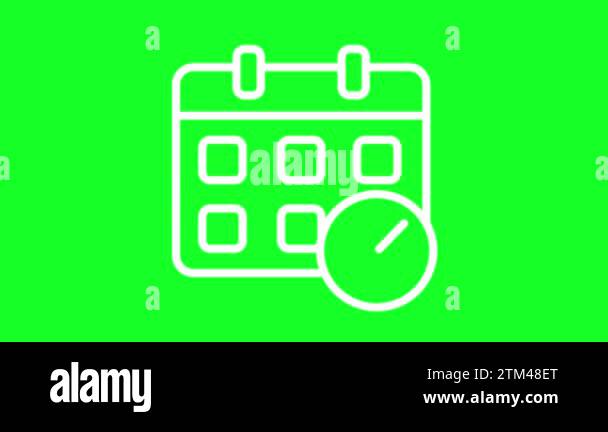 Animated reject date white line icon. Decline appointment in calendar ...