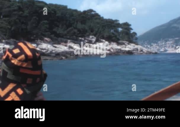 Real Time Handheld Video of Desolate Island, Dubrovnik. View of Isolate ...