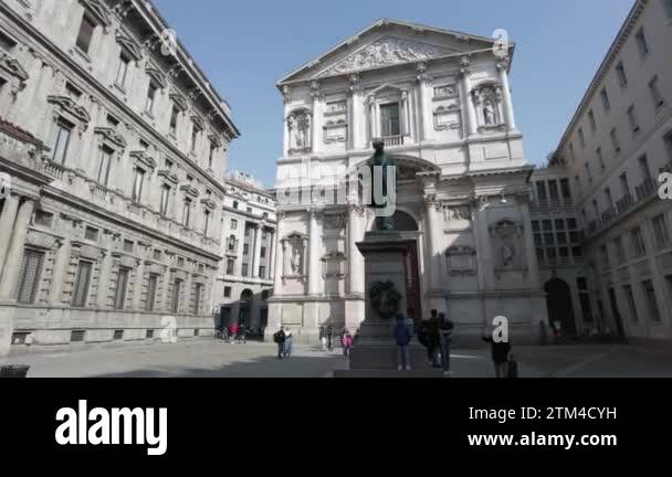 Europe, Italy, Milan 2023 - tourists and crowds of people visit the city downtown - take a ...