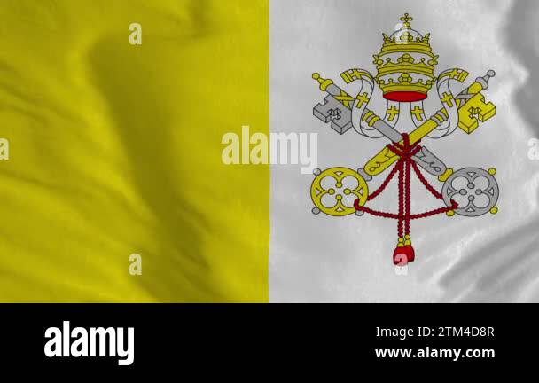 Vatican flag. National 3d Vaticano flag waving. Sign of Vatican ...