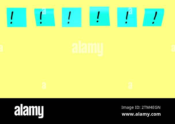 Exclamation marks written on sticky notes animation Stock Video Footage ...