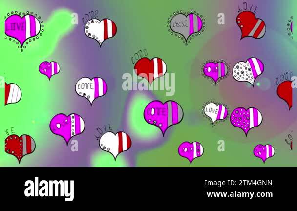 Seamless. love pattern with nice lettering calligraphy text and hearts ...