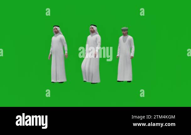 3d Arab men green screen Oman, Qatar, Saudi Arabia Three Arab men ...