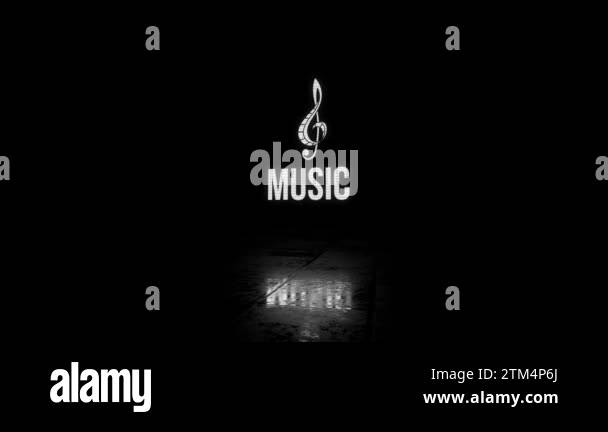 A Glitchy Flickering TV Music Program Intro with Musical Note and ...