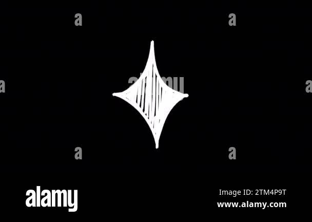 Flickering cartoon Stars on a black screen. Animation of brilliant ...