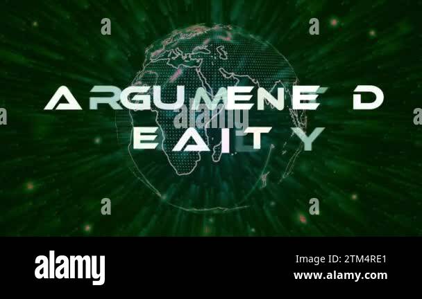 Argumented reality text concept on si-fi particles background. Dot ...