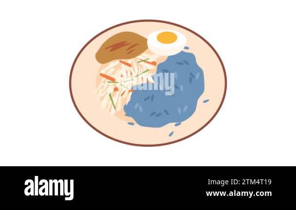 nasi kerabu traditional malaysian food animation Stock Video Footage ...