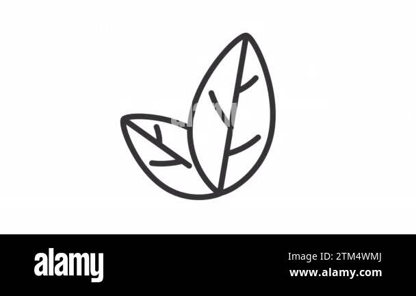 Animated leaves linear icon. Swaying objects. Symbol of eco friendly ...