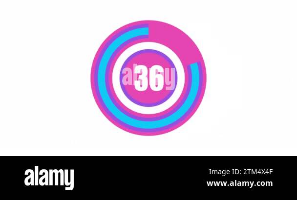 Countdown timer from 45 to 0 seconds Realtime. Modern flat design of countdown animation on ...