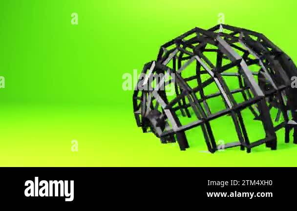 3d video wireframe sphere animation background. Looping animation Stock ...