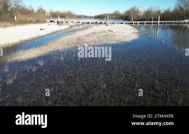 Europe, Italy , Pavia - water emergency and drought aridity - Po Ticino ...
