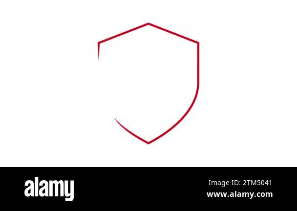 Car and shield graphic animation. Alpha channel. Automobile on ...