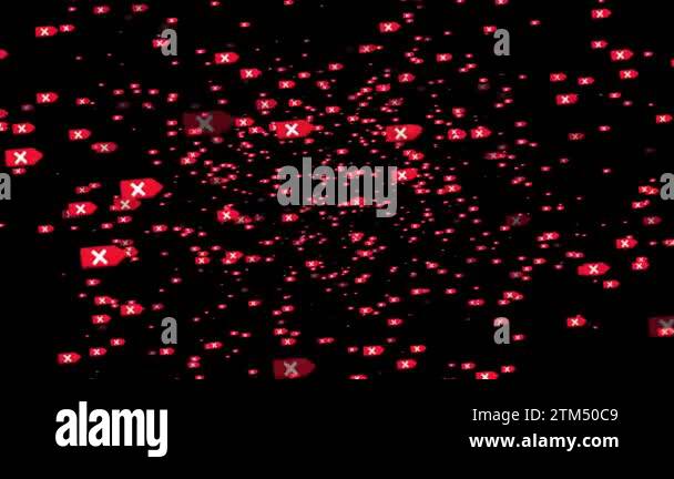 animated particle of cross check mark icon button and no or wrong symbol on reject cancel sign ...