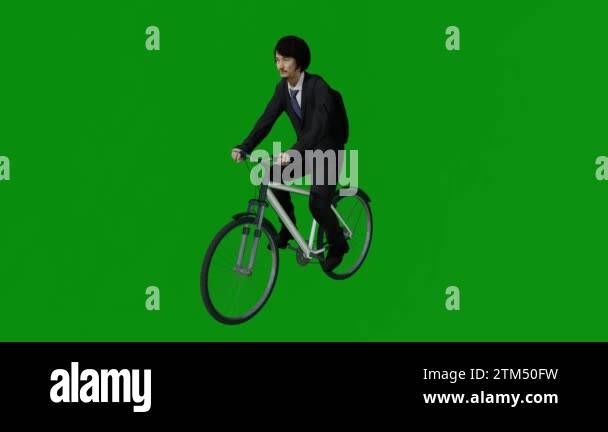 The employee in the green screen, the doctor riding a bicycle in the ...