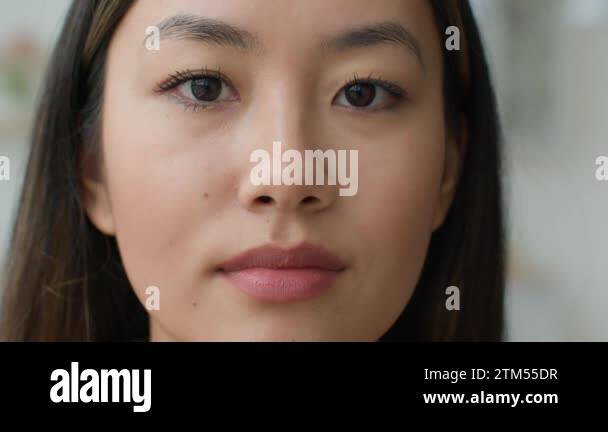 Close up Asian face portrait Japanese chinese girl headshot Korean ...