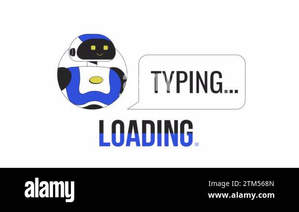 AI chatbot typing loader animation. Artificial intelligence. Flash ...