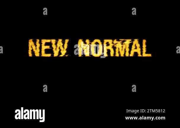 New Normal glitch text effect cimematic title yellow light animation ...