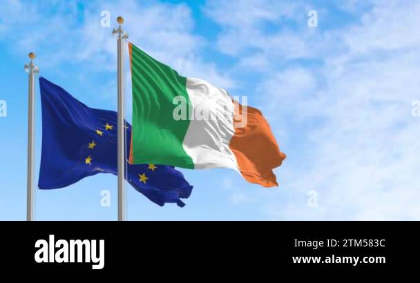 Flags ireland european union fluttering Stock Videos & Footage - HD and ...