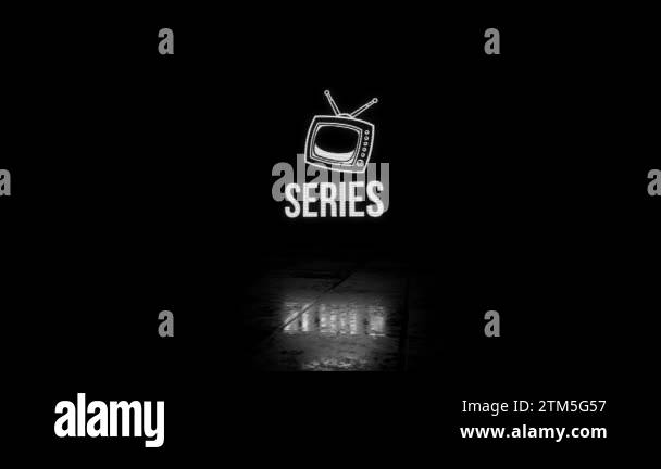 A Glitchy Flickering TV Series Program Intro with Visible TV Scan Lines ...