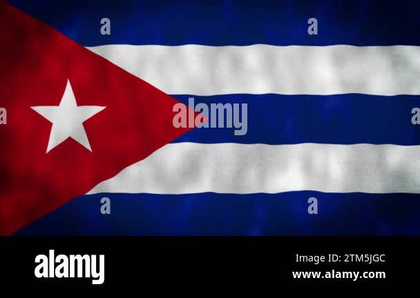 CUBA flag waving in the wind with high quality texture in 4K National ...