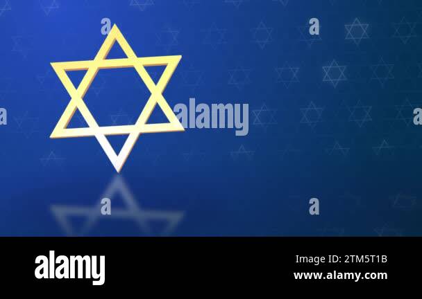 Golden Star of David is Jewish symbol of Israel. Rotation hexagonal ...