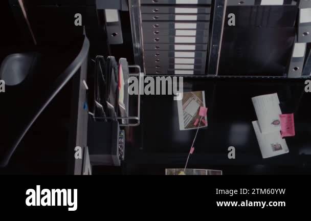 Vertical video: Detective evidence map with case clues on wall in ...