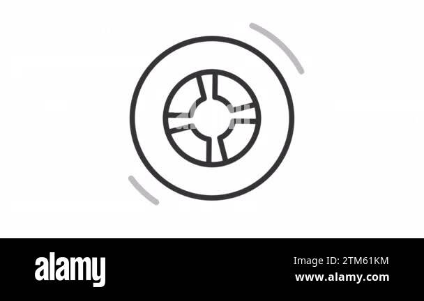 Animated check tires linear icon. Quality of rim. Vehicle condition ...