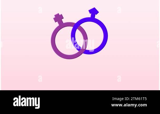 Animation of heterosexual symbol on white background. Pride and digital ...