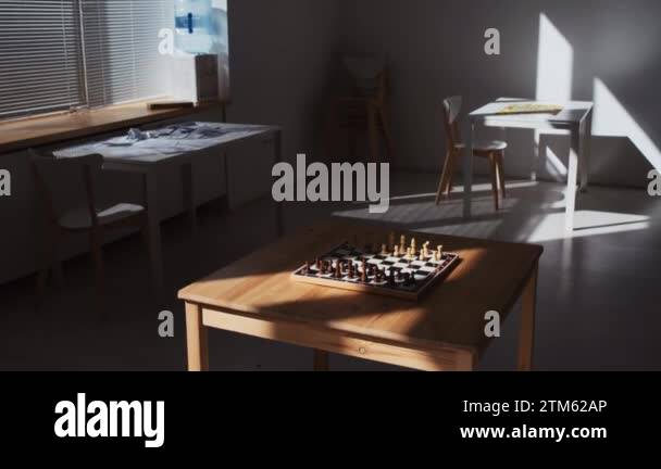 Minimalistic interior of common room in psychiatric hospital, equipped ...