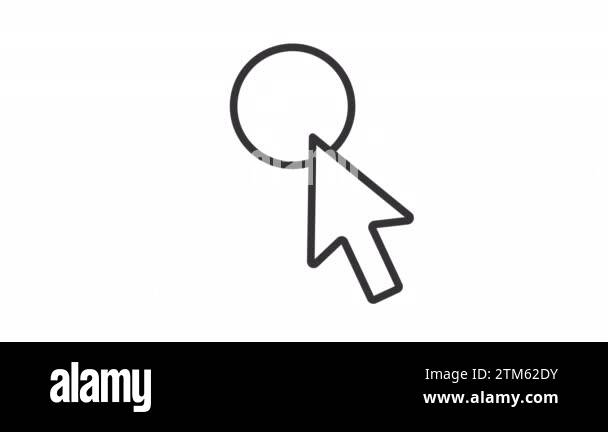 Animated accept button linear icon. Click to approve. Computer cursor. Approved operation ...