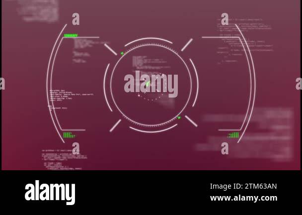 Animation of scope scanning over data processing against pink gradient ...