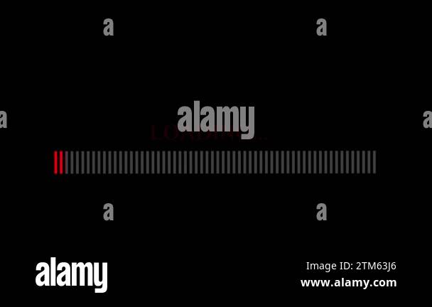 Loading Screen. Loading bar progressing animation. Digital red loading ...