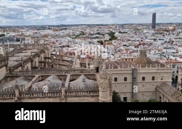 Beautiful view from the top from the roof of the caterdral tower over ...