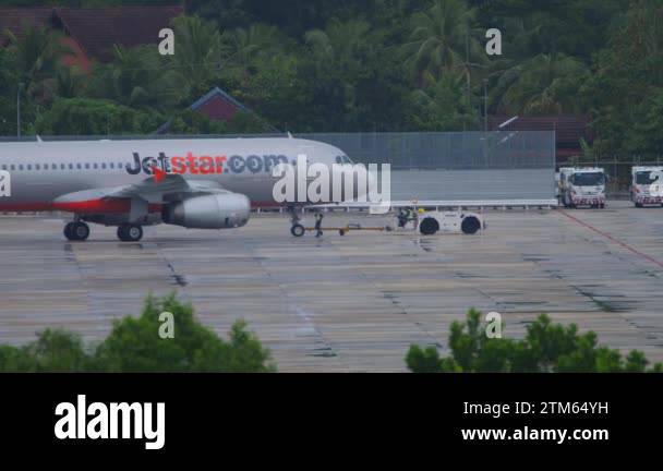 PHUKET, THAILAND - NOVEMBER 28, 2019: Airplane of JetStar at Phuket ...