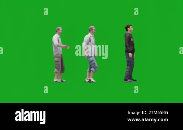 3d business man walk green screen people chroma key background 3d ...