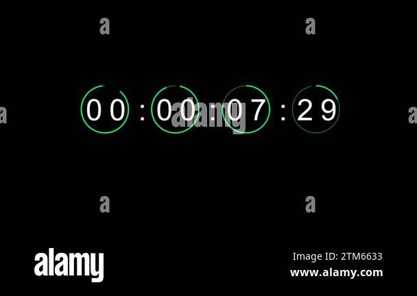 Countdown 10 seconds, alpha channel, timer, countdown, graphics, green color Stock Video Footage ...