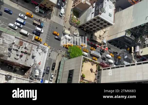 New York, USA - May 7, 2021: vertical video of top view of an ...